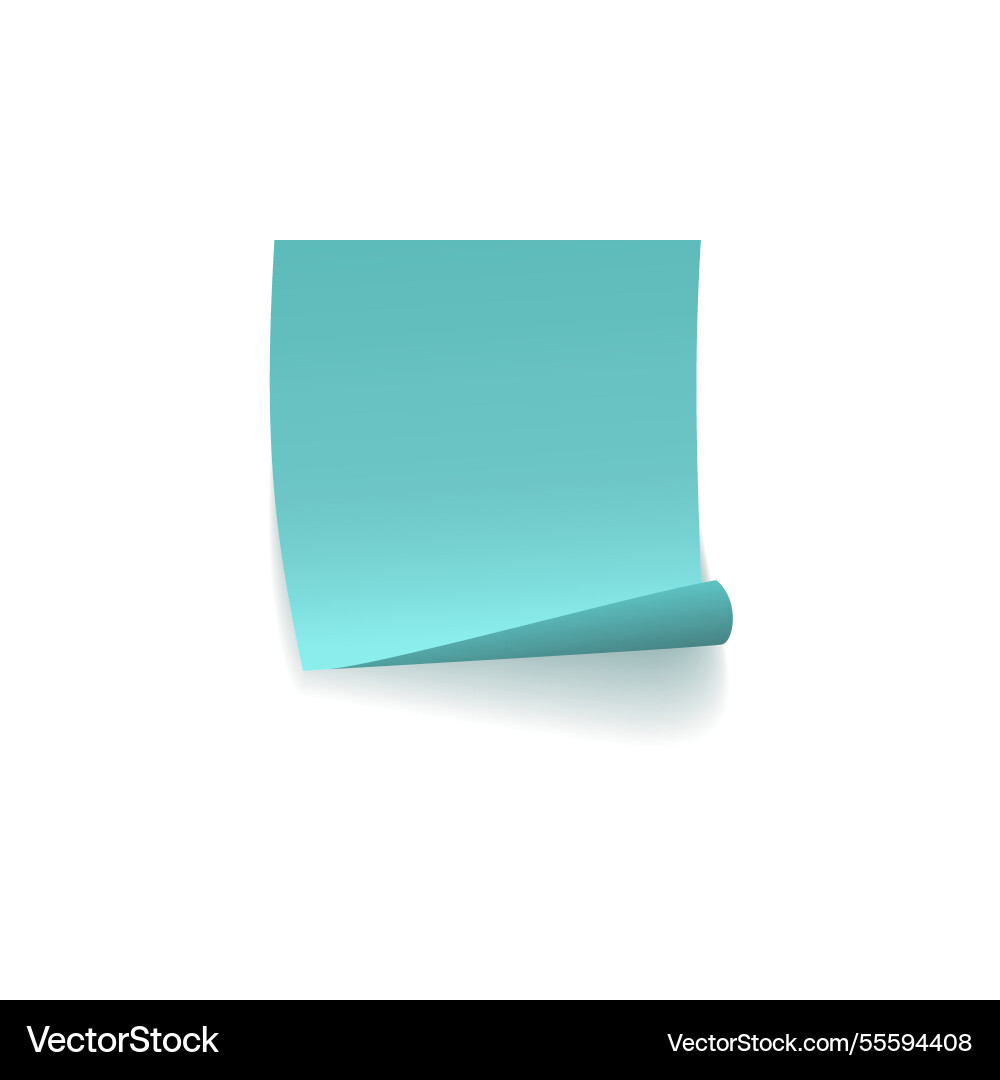 Green paper sticker note realistic stick Vector Image