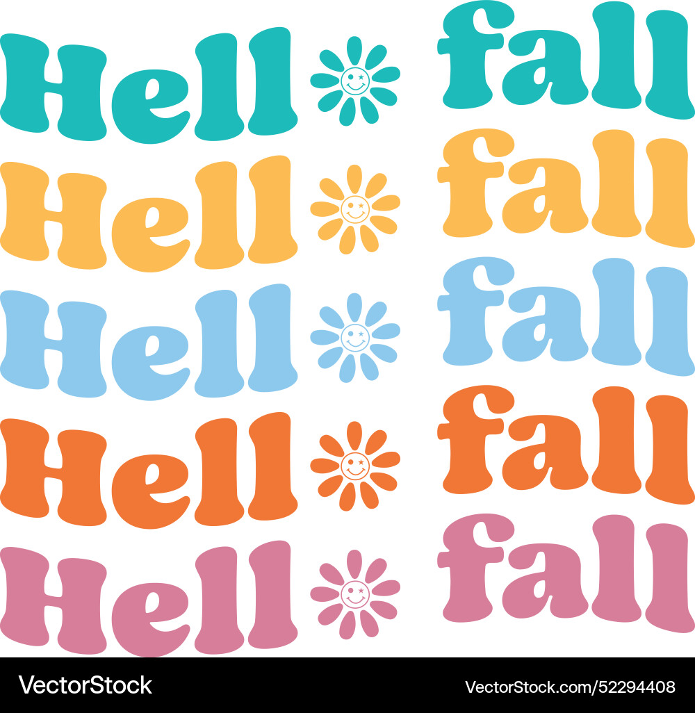 Hello fall 2 Royalty Free Vector Image - VectorStock
