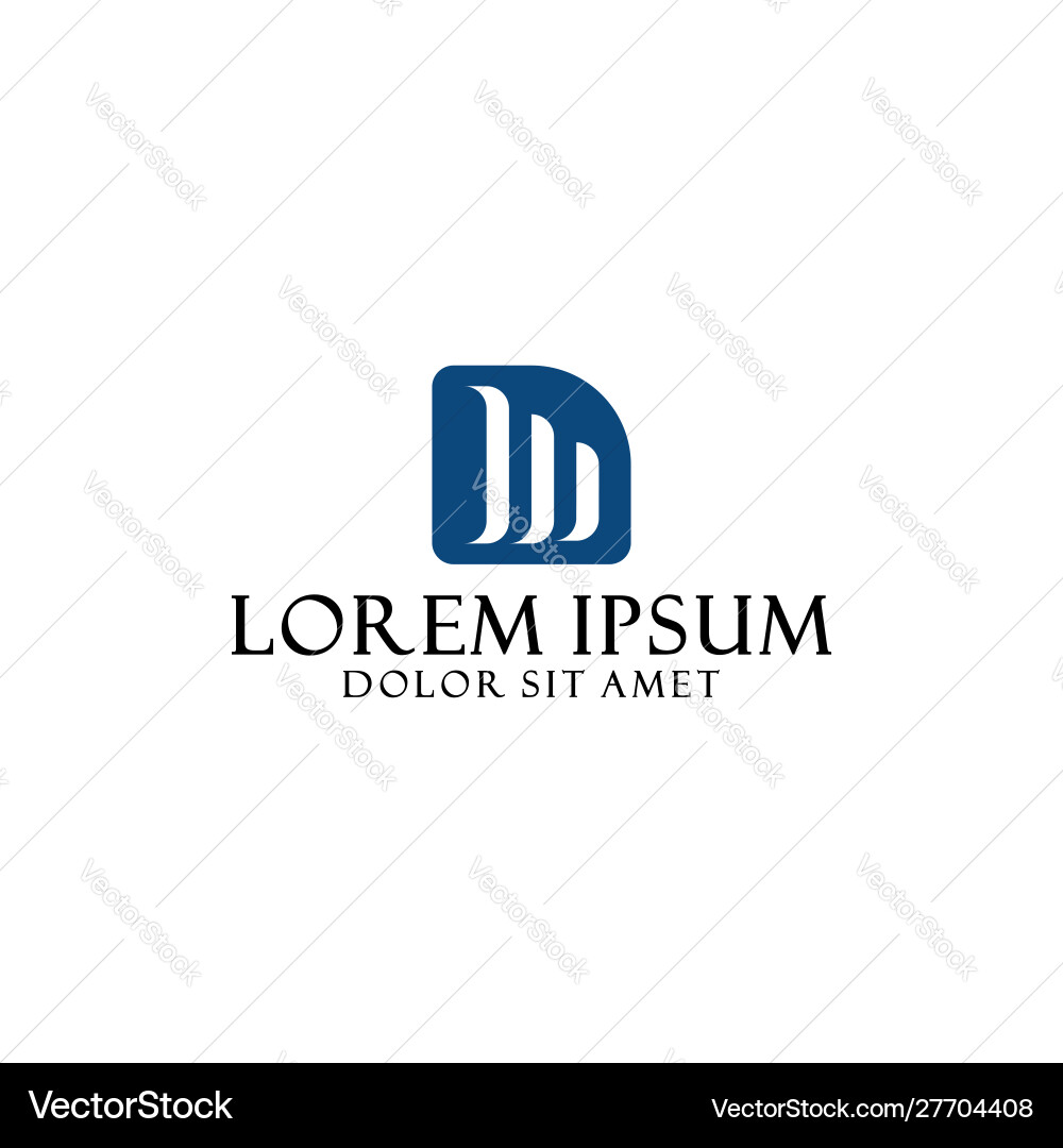 Initial letter w or m logo template with vintage Vector Image