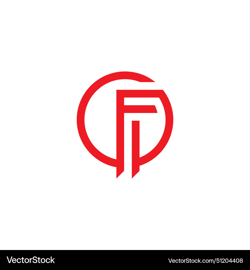 Letter fi circle stripes line logo Royalty Free Vector Image