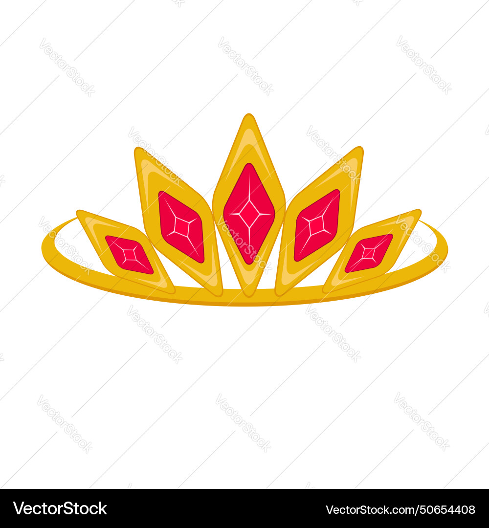 Royal crown with ruby stone Royalty Free Vector Image