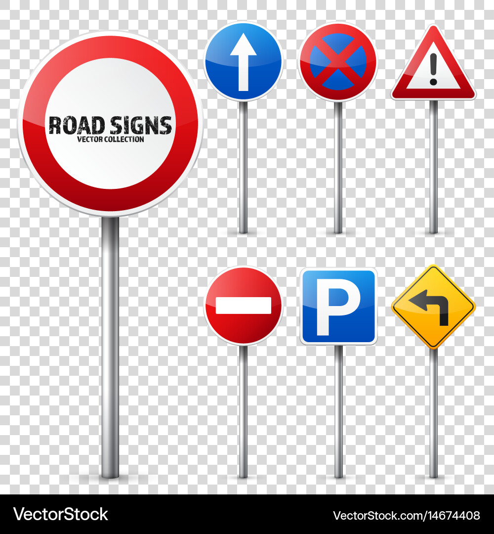 Traffic Sign Collection Royalty Free Vector Image