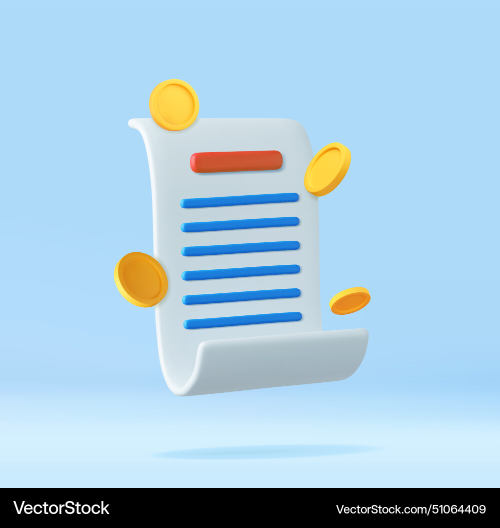 3d bill payment Royalty Free Vector Image - VectorStock