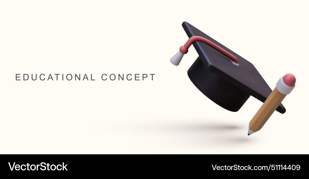 3d realistic education concept on white Royalty Free Vector