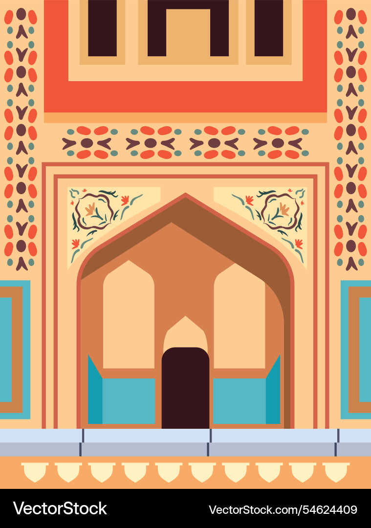 Amber fort palace front view Royalty Free Vector Image