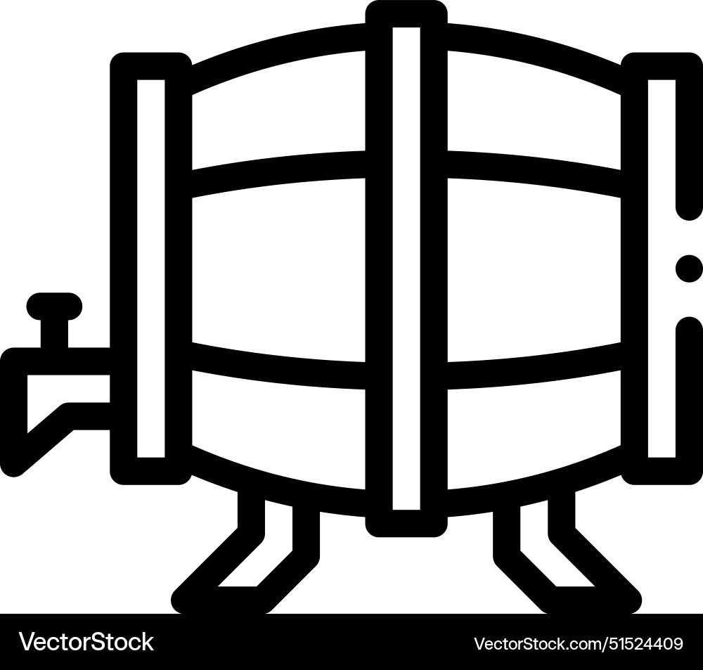 Beer keg icon thin linear style design isolated Vector Image