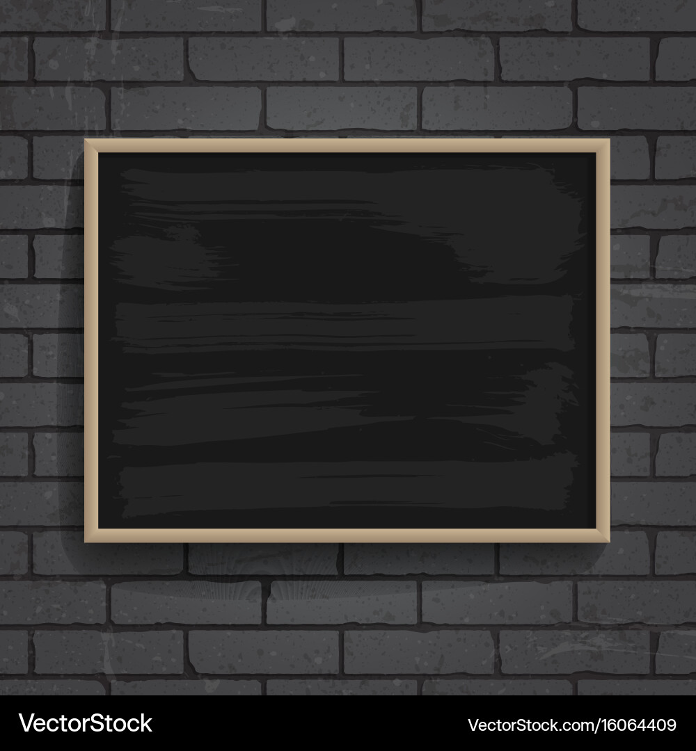 Black chalkboard with wooden frame Royalty Free Vector Image