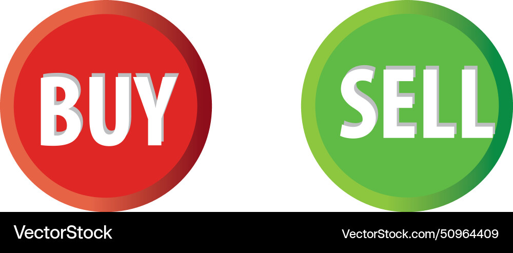 Buy and sell buttons on a white background Vector Image