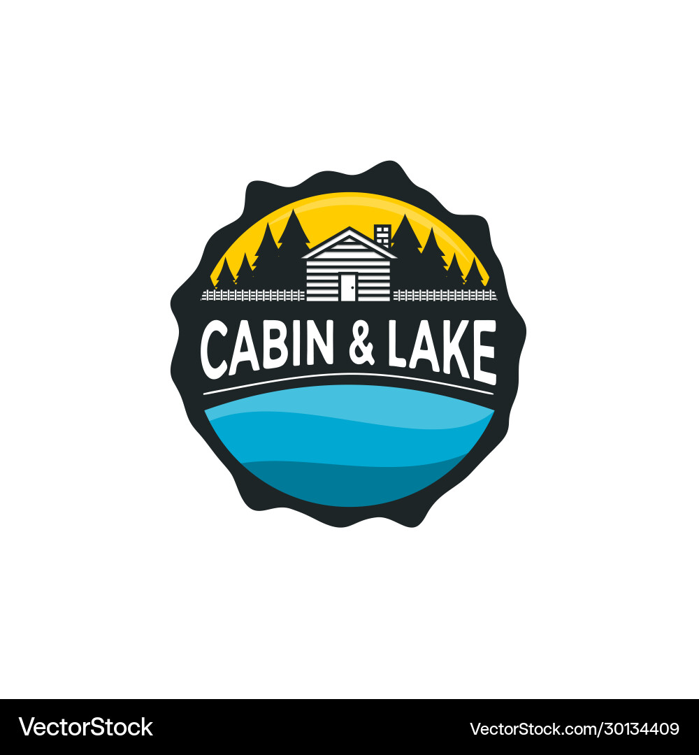 Cabin and lake logo Royalty Free Vector Image - VectorStock