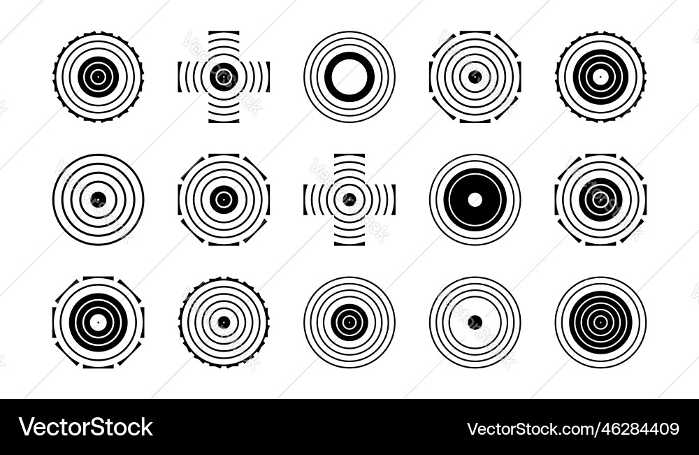 Circle and cross design elements Royalty Free Vector Image