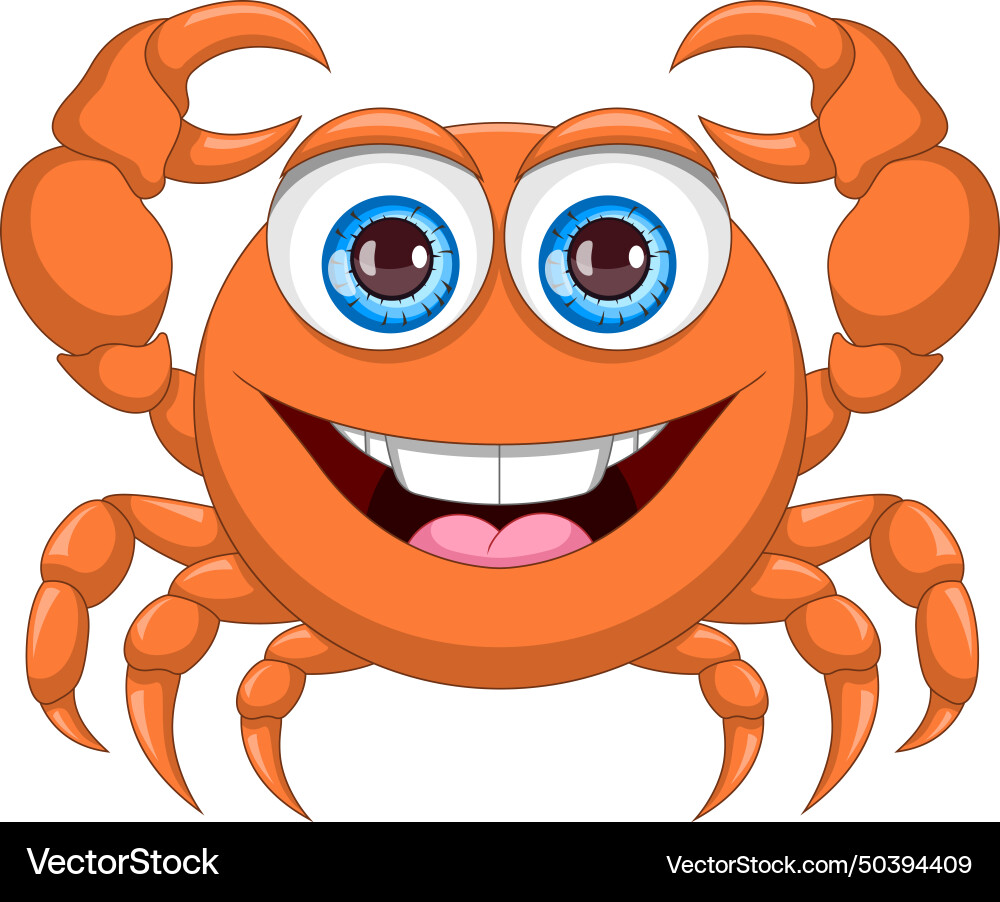 Cute crab cartoon Royalty Free Vector Image - VectorStock