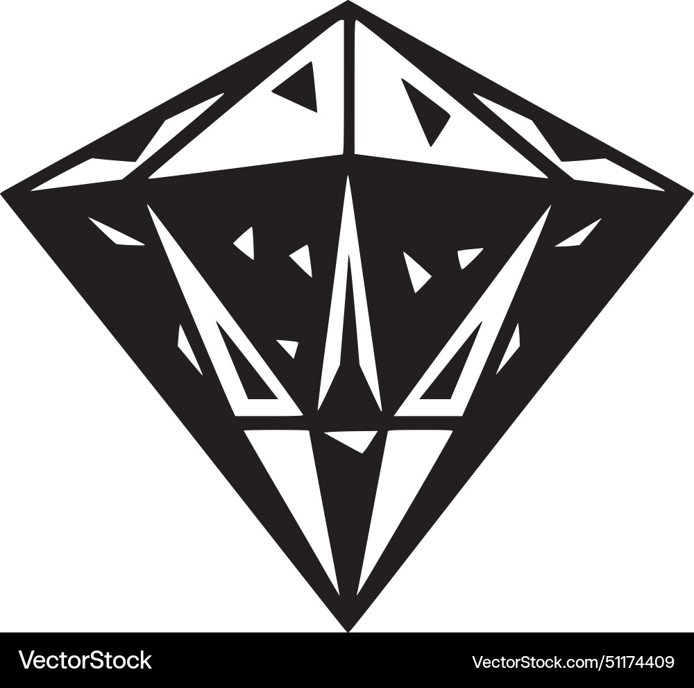Diamond - minimalist and flat logo Royalty Free Vector Image