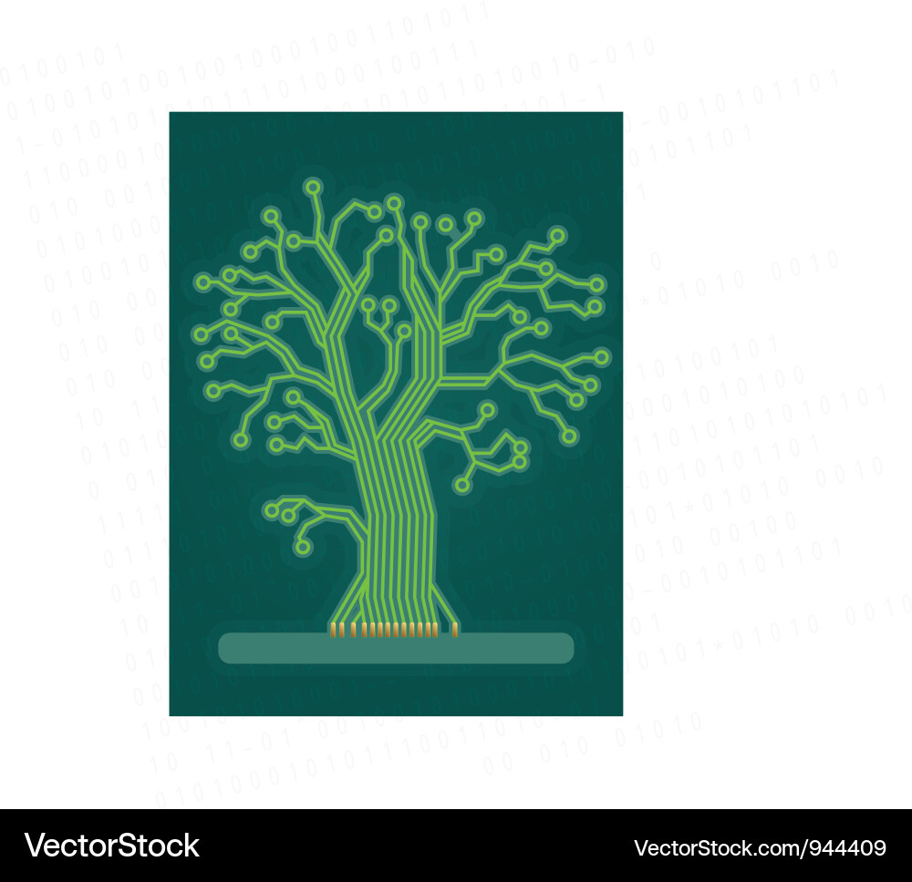 Green circuit board tree Royalty Free Vector Image