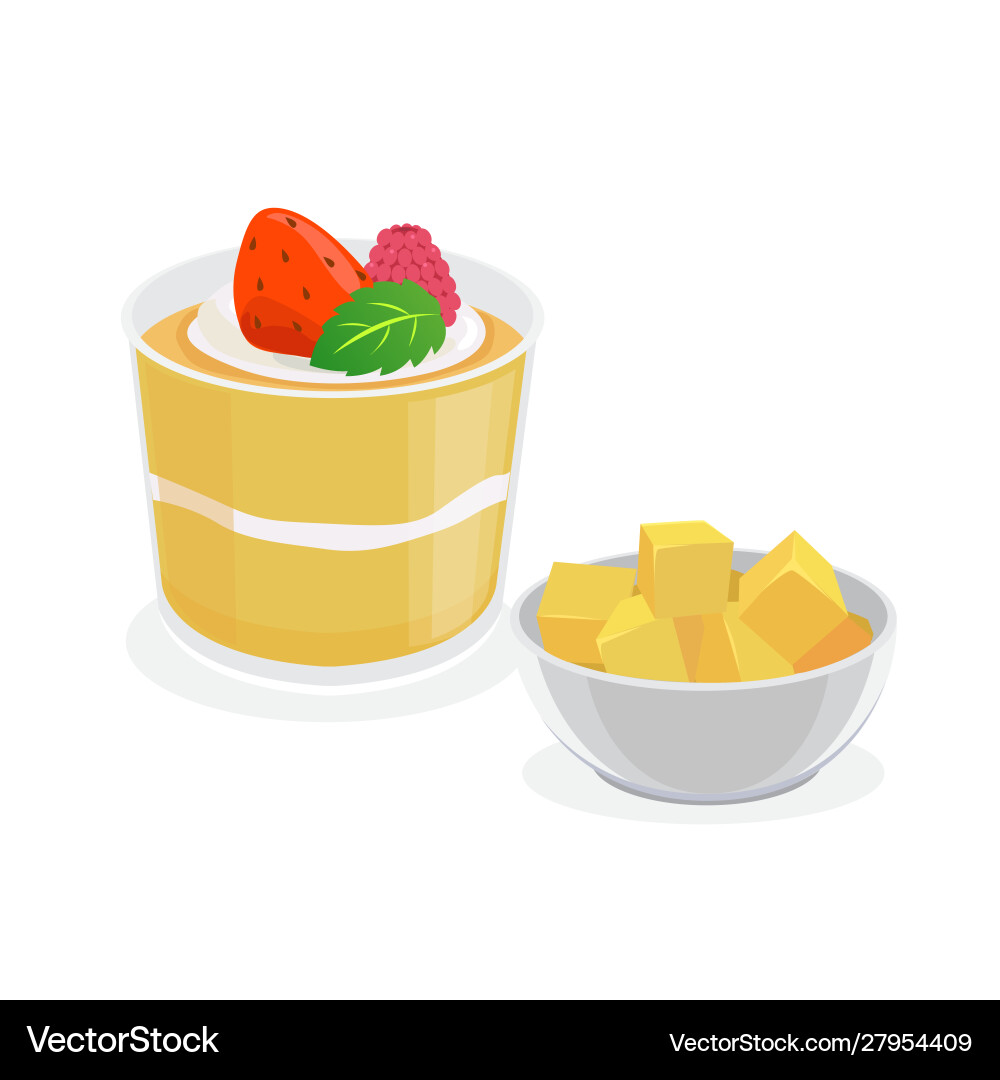 Mango pudding Royalty Free Vector Image - VectorStock