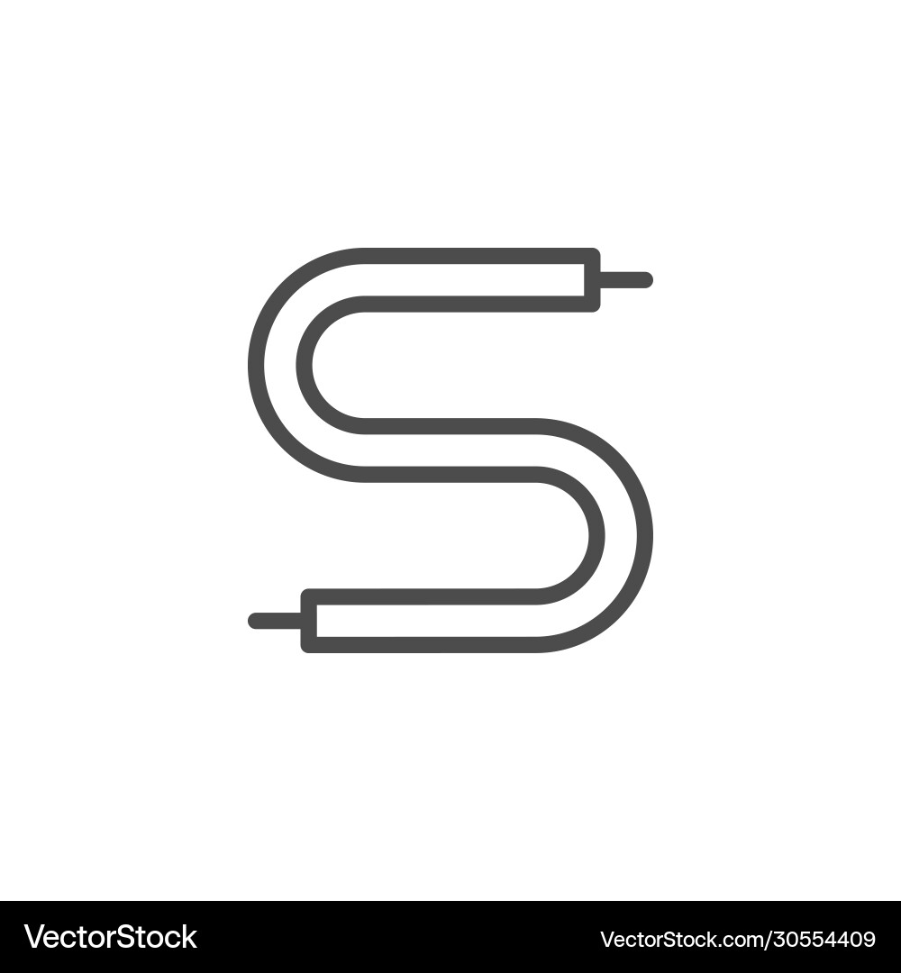 Optical fiber line outline icon Royalty Free Vector Image