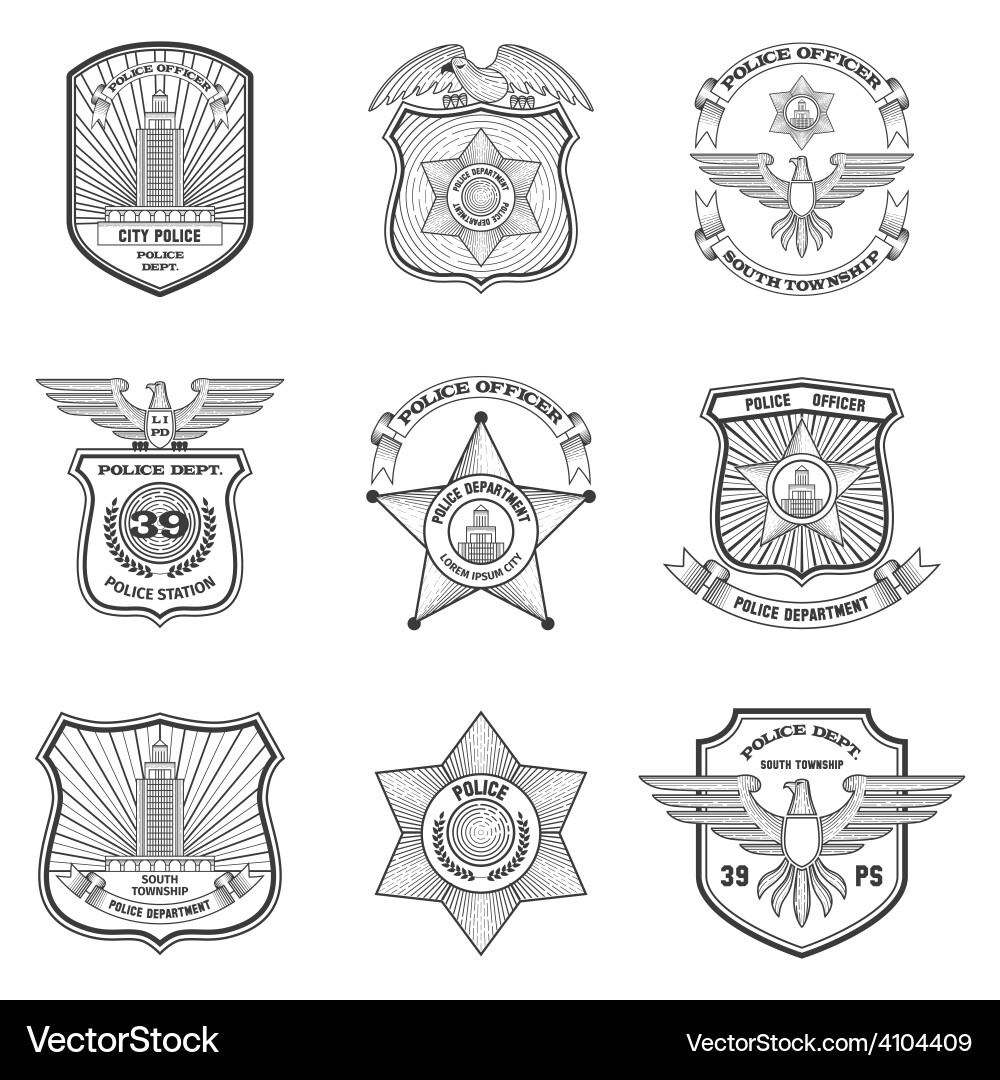 Police Emblems Collection Royalty Free Vector Image