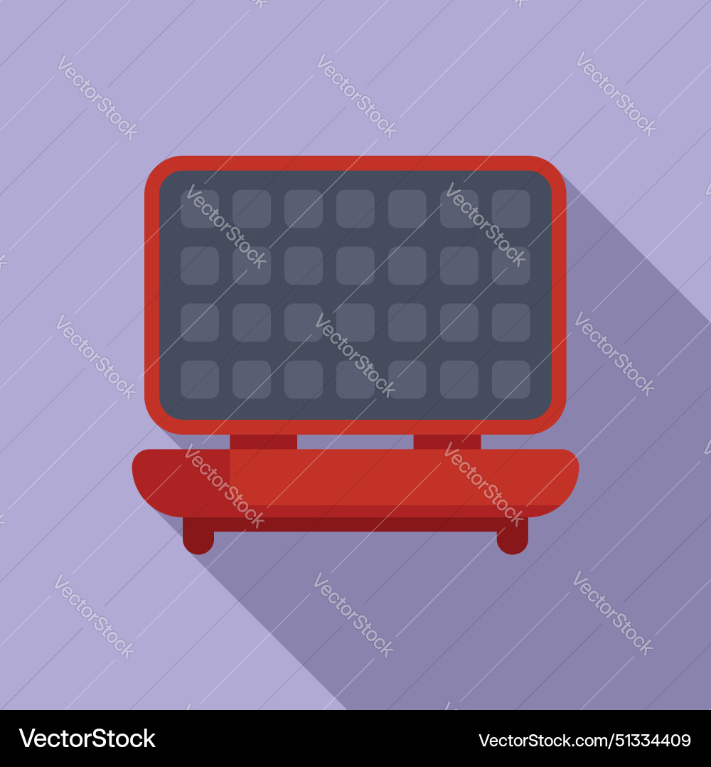 Red digital alarm clock icon on purple background Vector Image