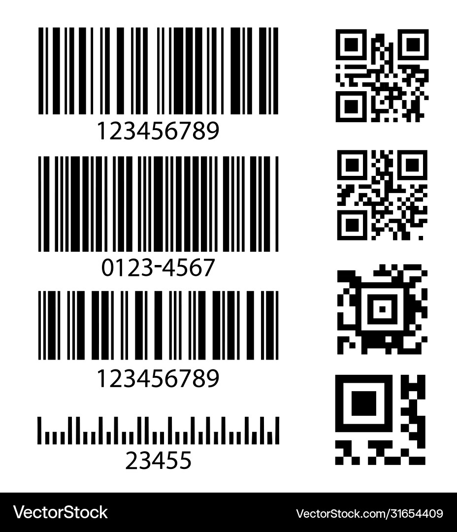 Set abstract barcode bar code templates Royalty Free Vector