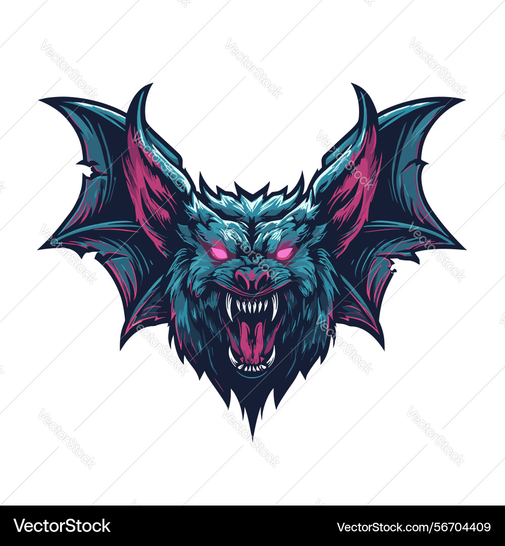 Unique esports logo featuring a fierce bat Vector Image