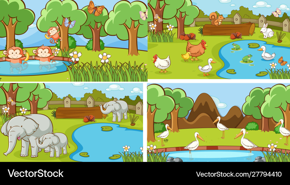 Background scenes animals in wild Royalty Free Vector Image
