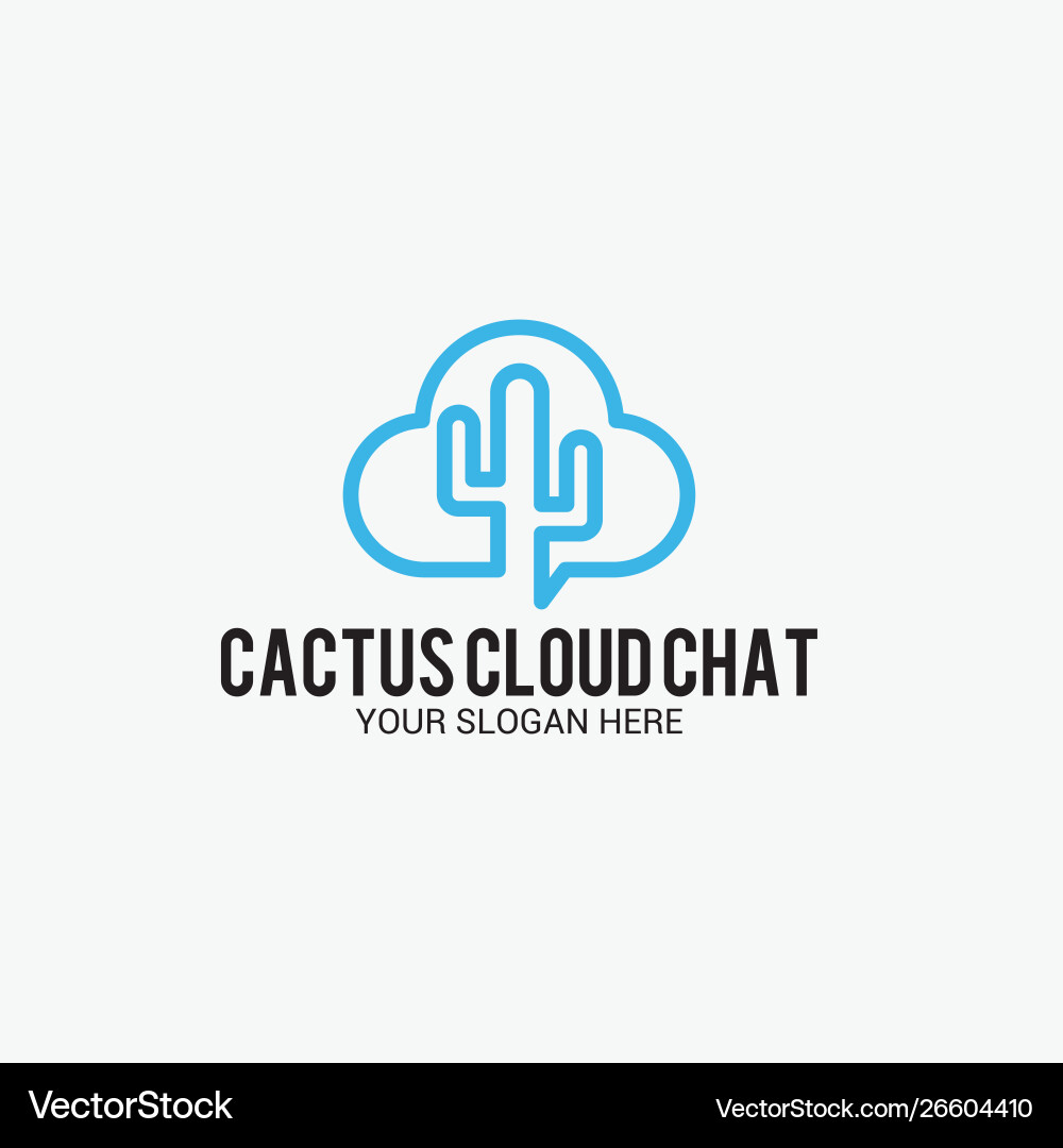 Cactus cloud logo Royalty Free Vector Image - VectorStock