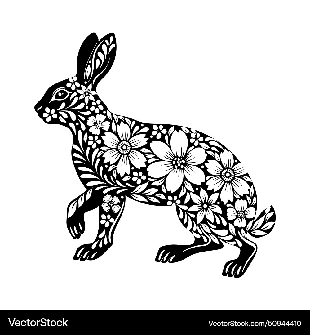 Cute animal silhouette for postcard poster Vector Image