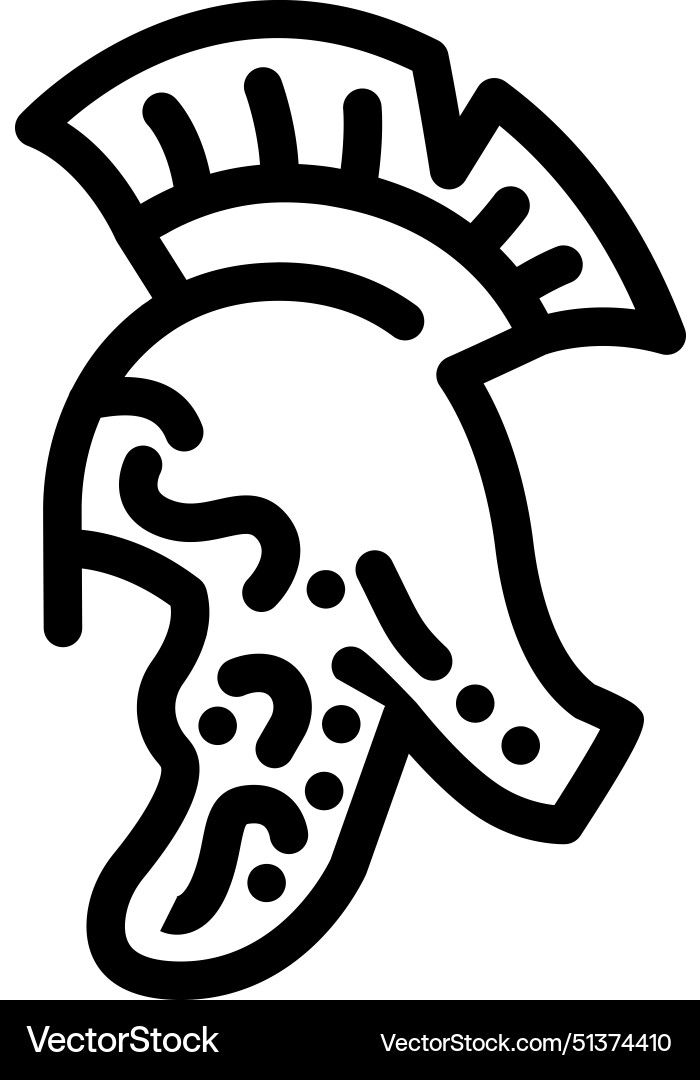 Helmet sparta warrior line icon Royalty Free Vector Image