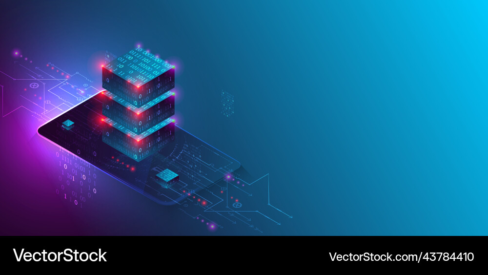 Isometric big data processing concept cloud Vector Image Isometric big data processing concept cloud Vector Image