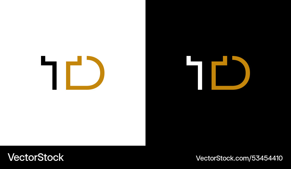 Modern and unique td logo design Royalty Free Vector Image