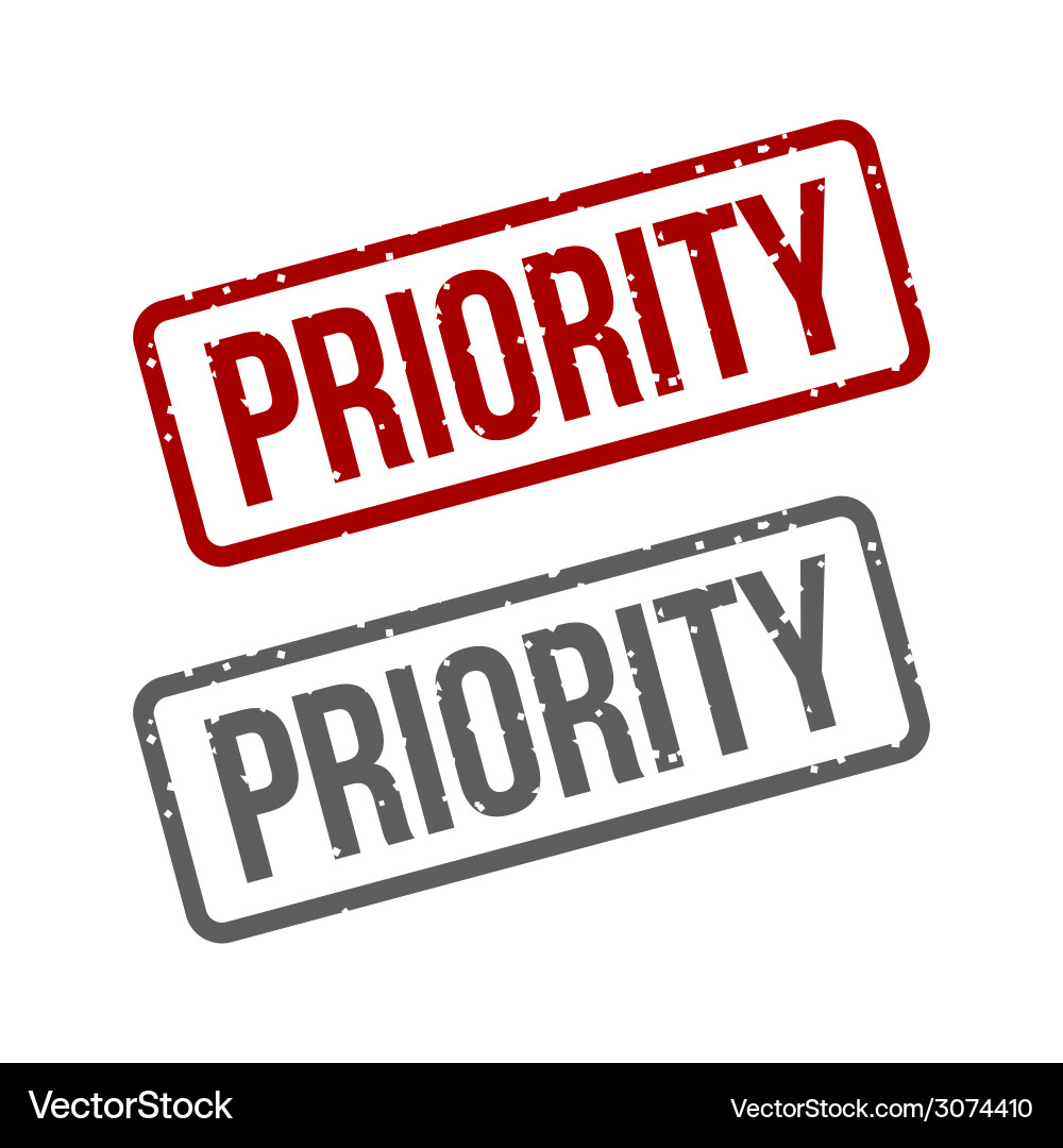 Priority grungy ink stamp Royalty Free Vector Image