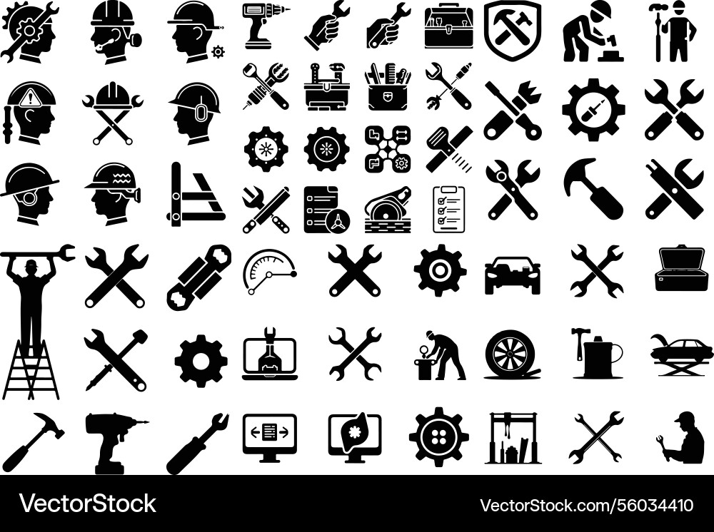 Repair line icons editable stroke pixel perfect Vector Image