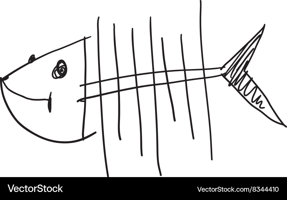 Simple fish skeleton Royalty Free Vector Image
