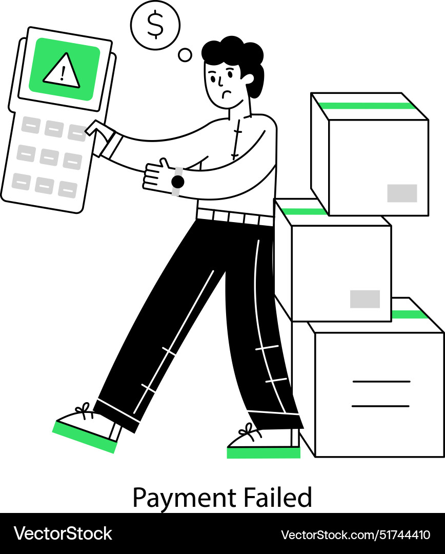Trendy outline mini of payment failed Royalty Free Vector