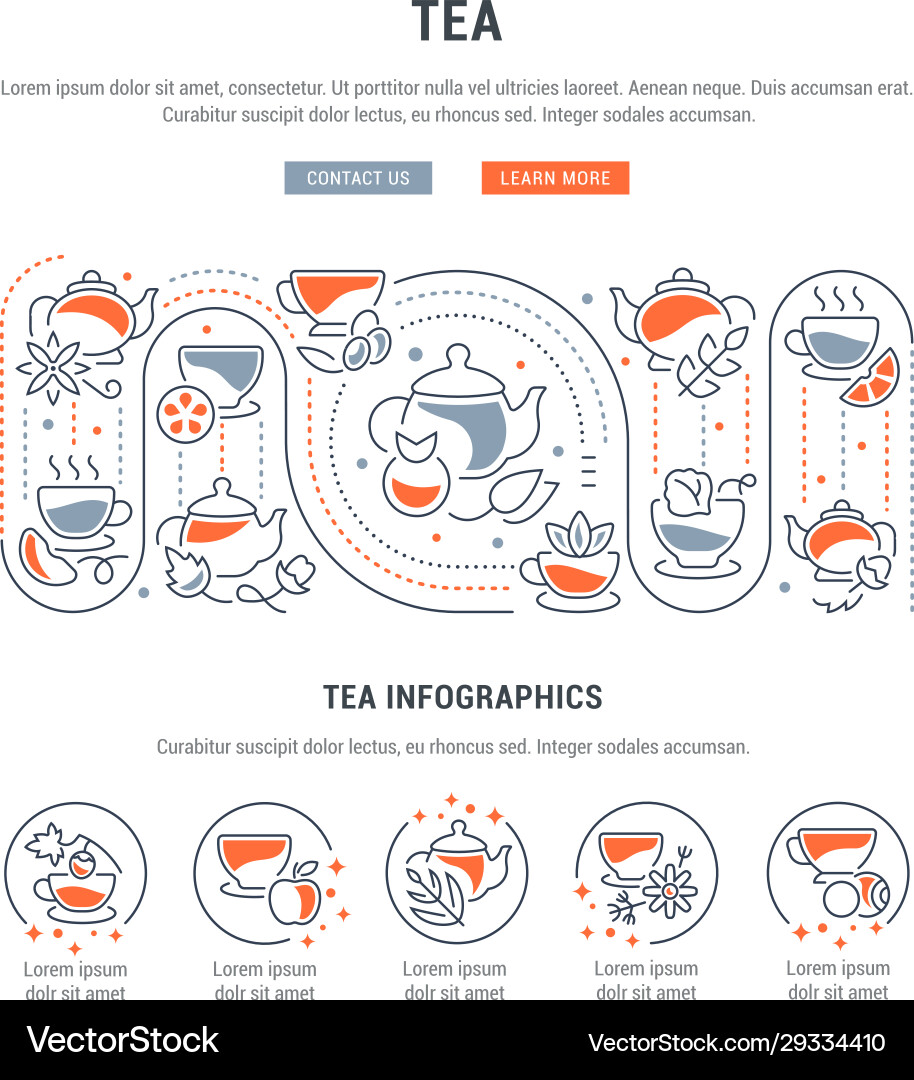 Website banner and landing page tea Royalty Free Vector