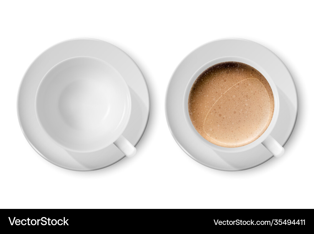 3d realistic white porcelain ceramic mug Vector Image