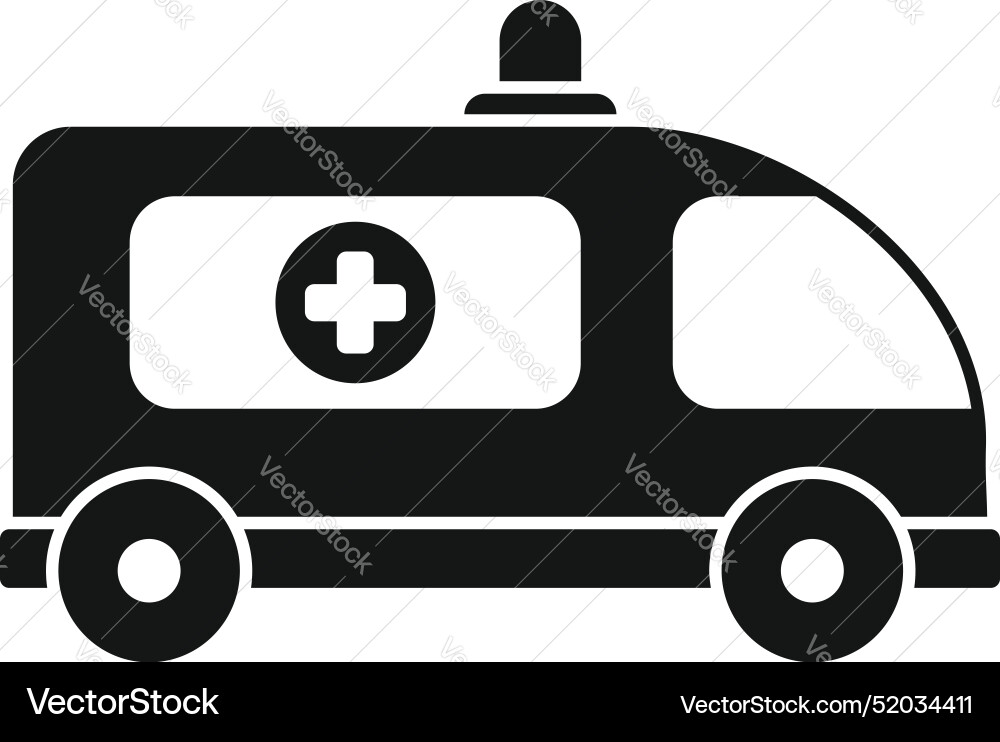 Black ambulance car icon side view transporting Vector Image