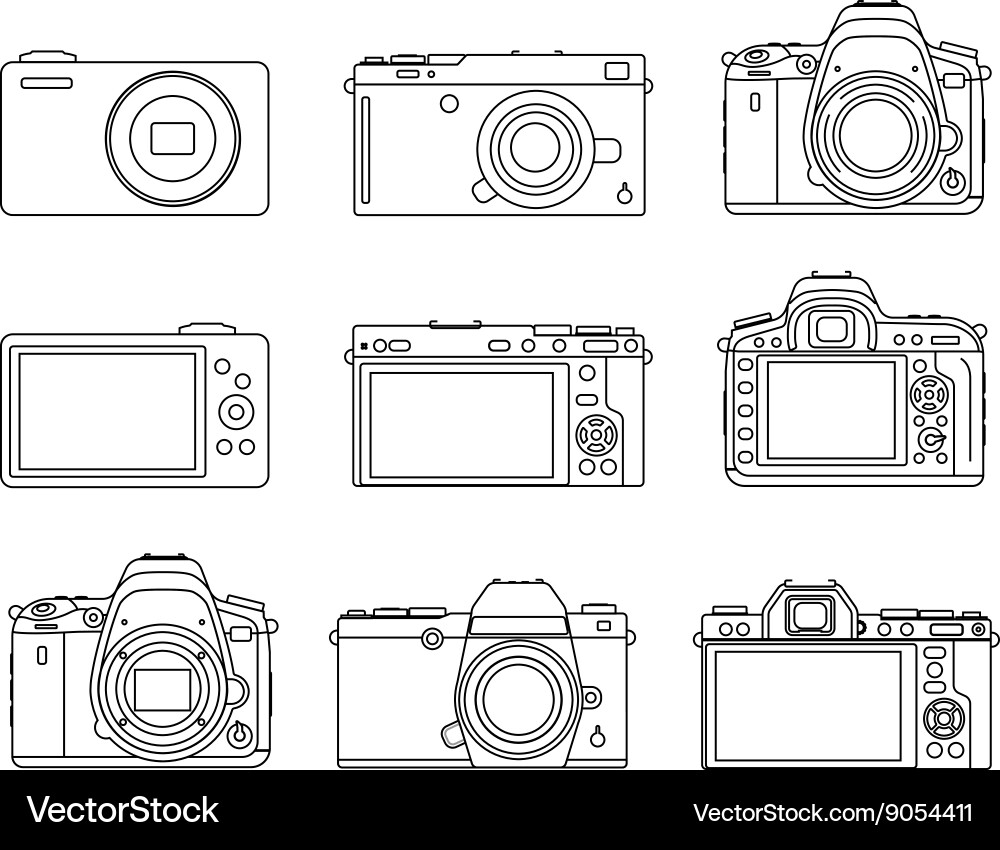 Camera Icon Set - Diverse Styles Royalty Free Vector Image