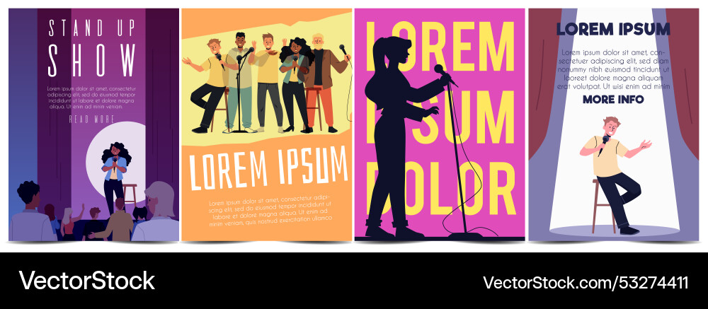 Comedian artist persons with microphone perform Vector Image