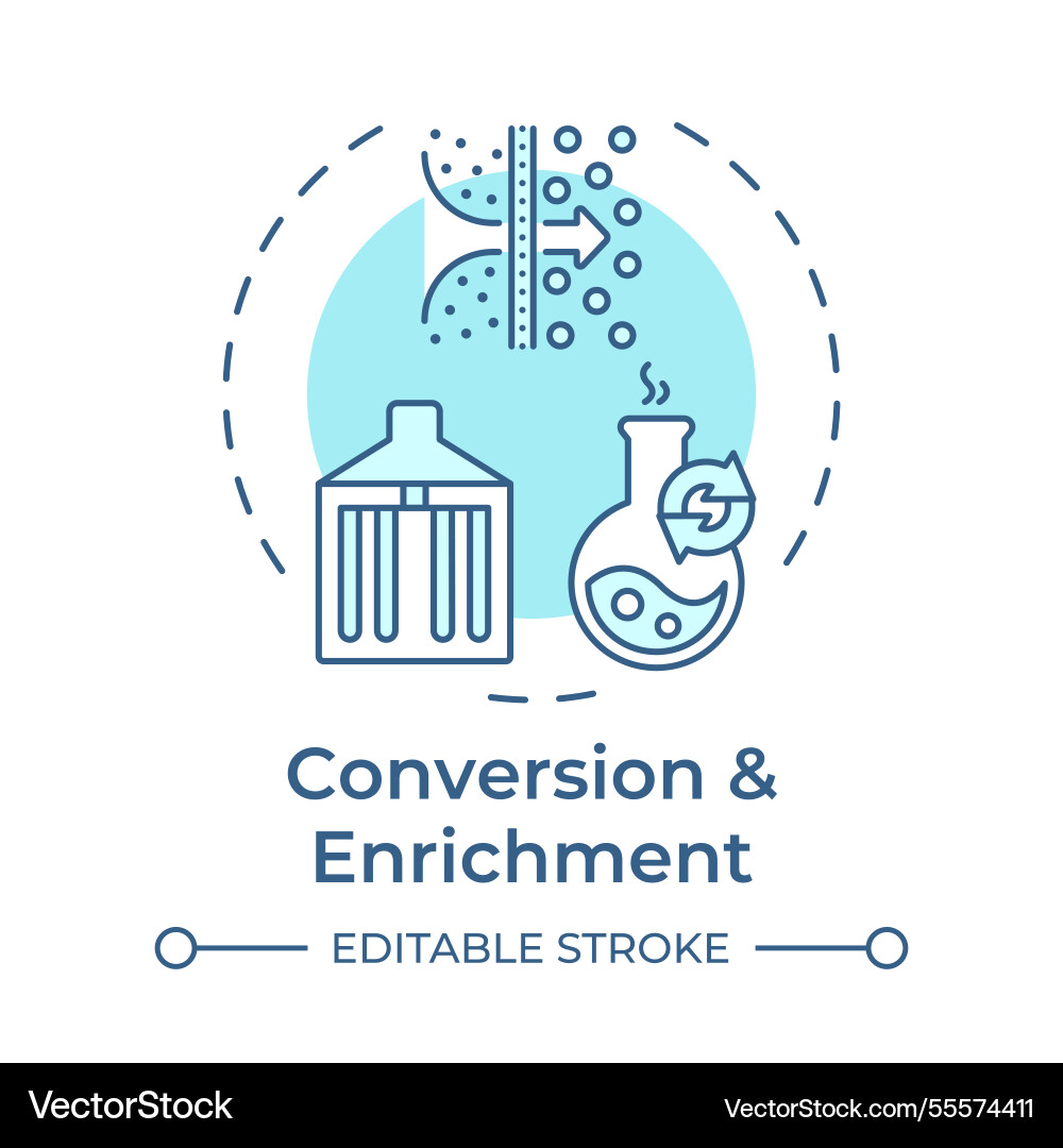 Conversion and enrichment soft blue concept icon Vector Image