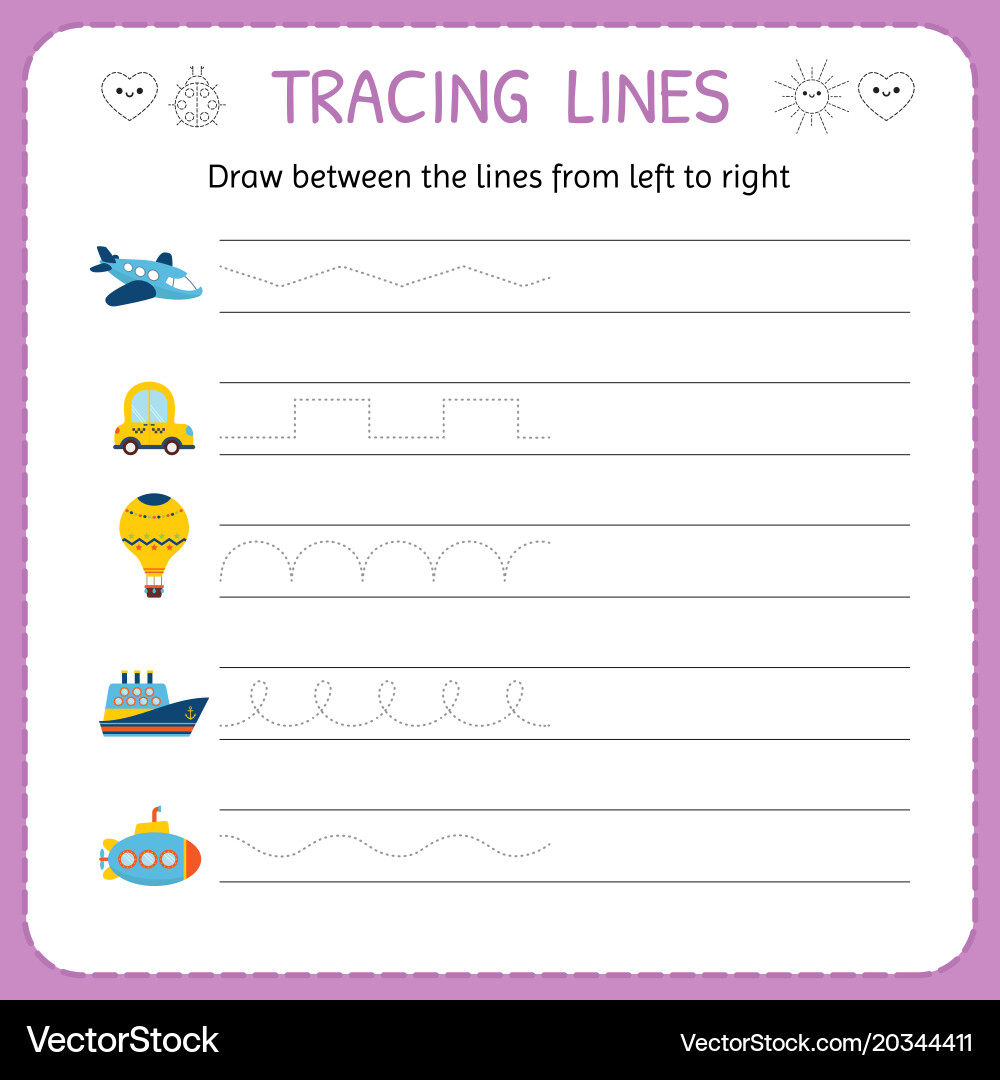 Draw between the lines from left to right Vector Image