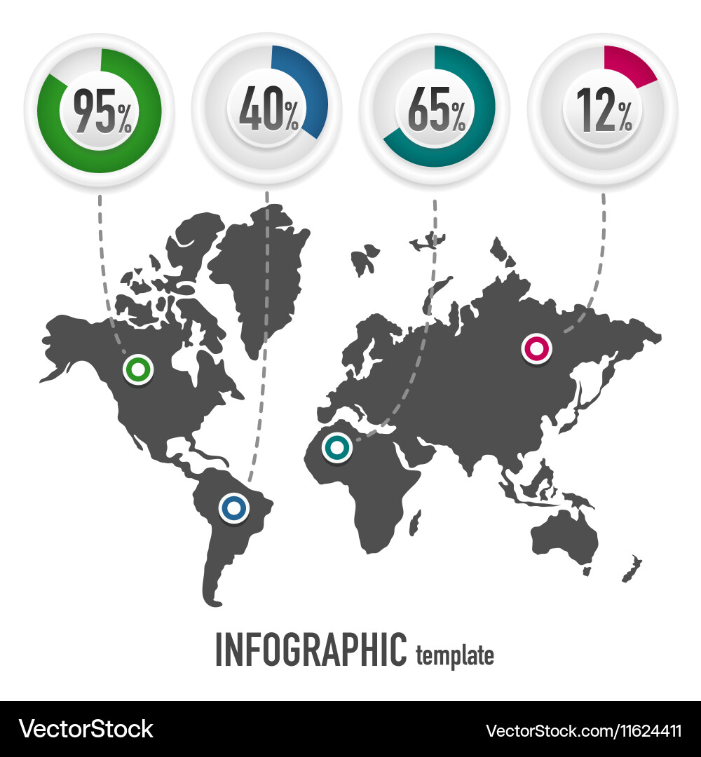 Earthmapinfographicstemplate02 Royalty Free Vector Image