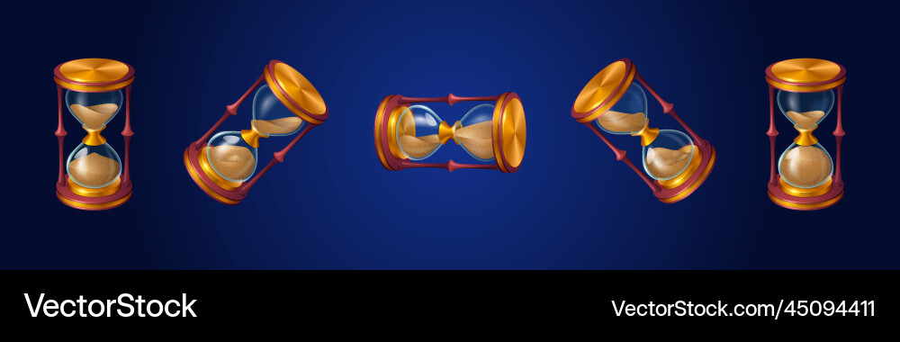 Hourglass rotation sprite sheet animation set Vector Image