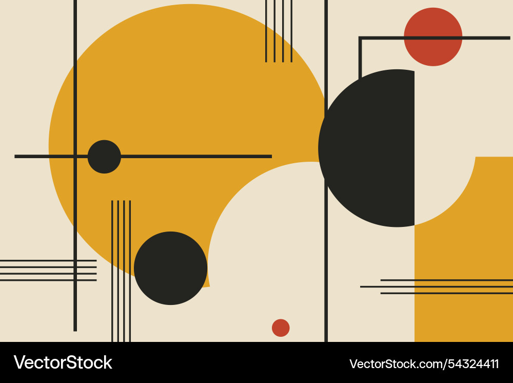 Modern bauhaus style abstract design Royalty Free Vector