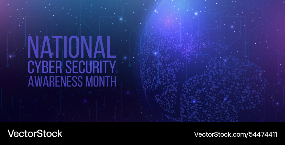 National cyber security awareness month Royalty Free Vector