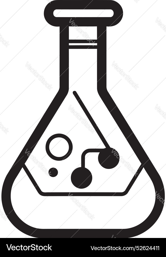 Scientific symphony erlenmeyer bottle logo Vector Image