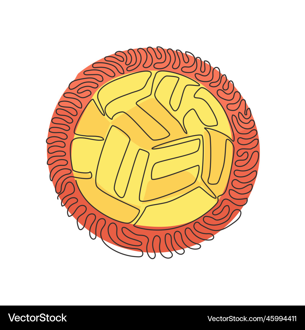 Single one line drawing sepak takraw ball Vector Image