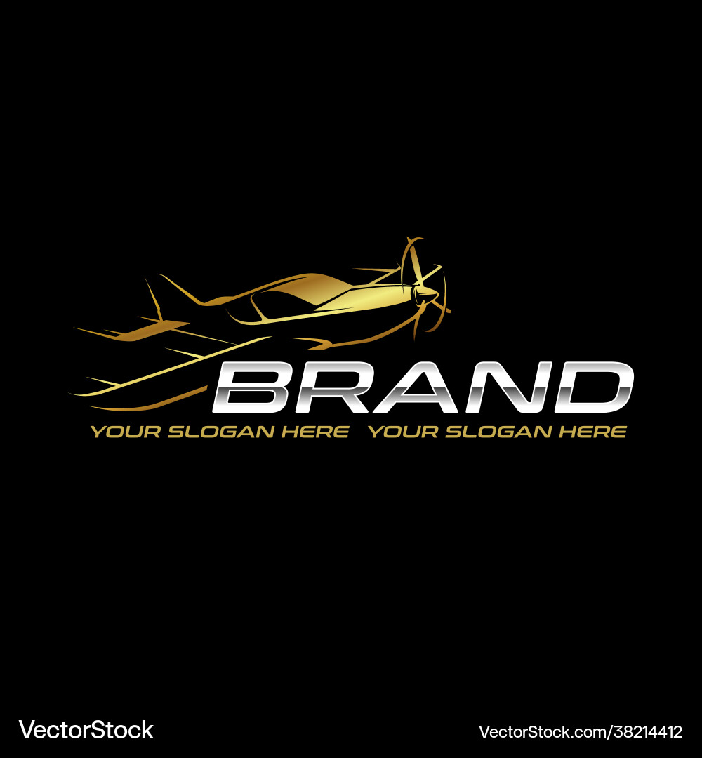 Airplane logo template Royalty Free Vector Image