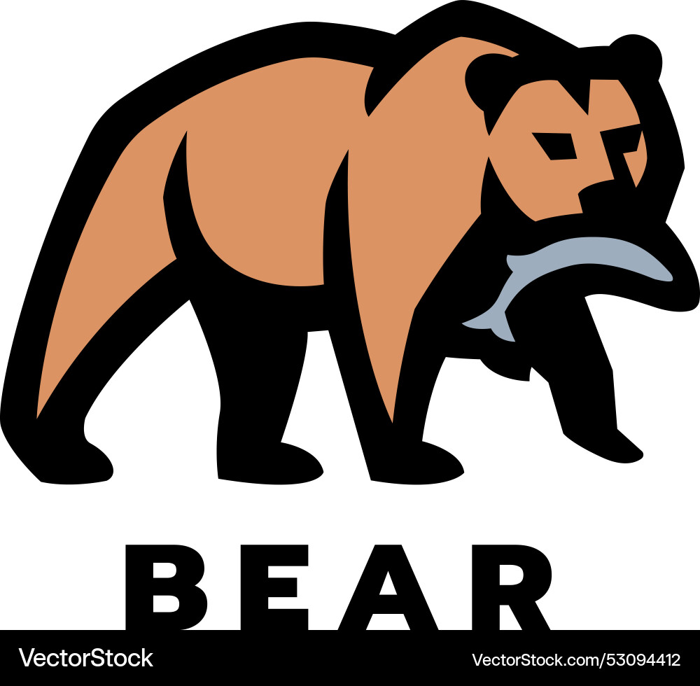 Bear logo symbol Royalty Free Vector Image - VectorStock