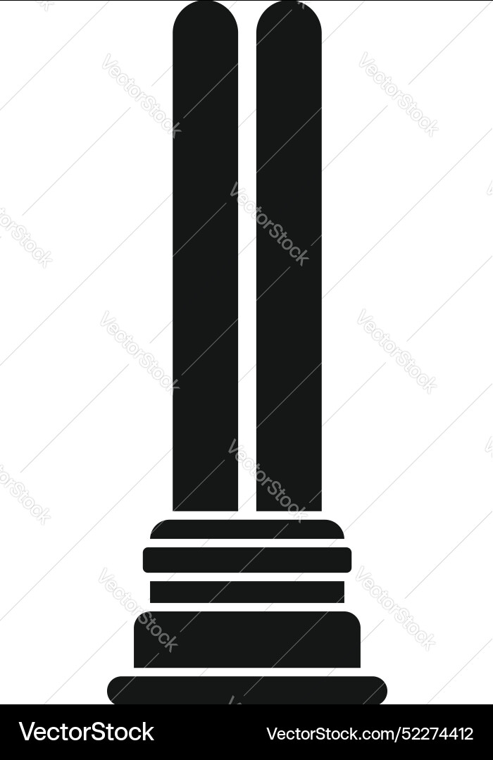 Double fluorescent lamp icon simple style Vector Image