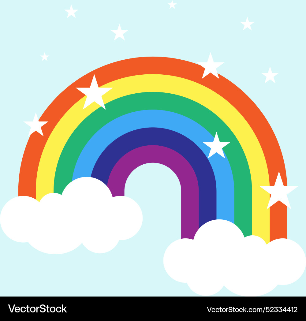 Flat style rainbow Royalty Free Vector Image - VectorStock